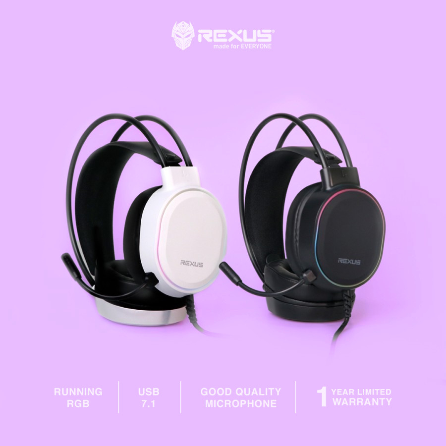 Jual REXUS HX9 Thundervox RGB USB 7.1 Surround Headset Gaming HX 9 ...