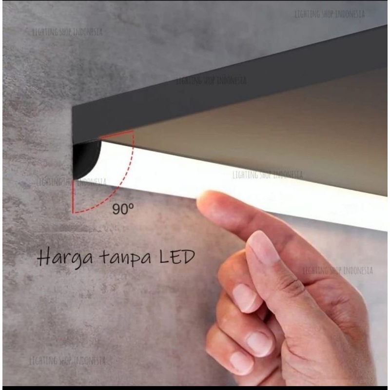 Jual cover strip led profil siku L sudut penutup lampu pita led 1 meter ...