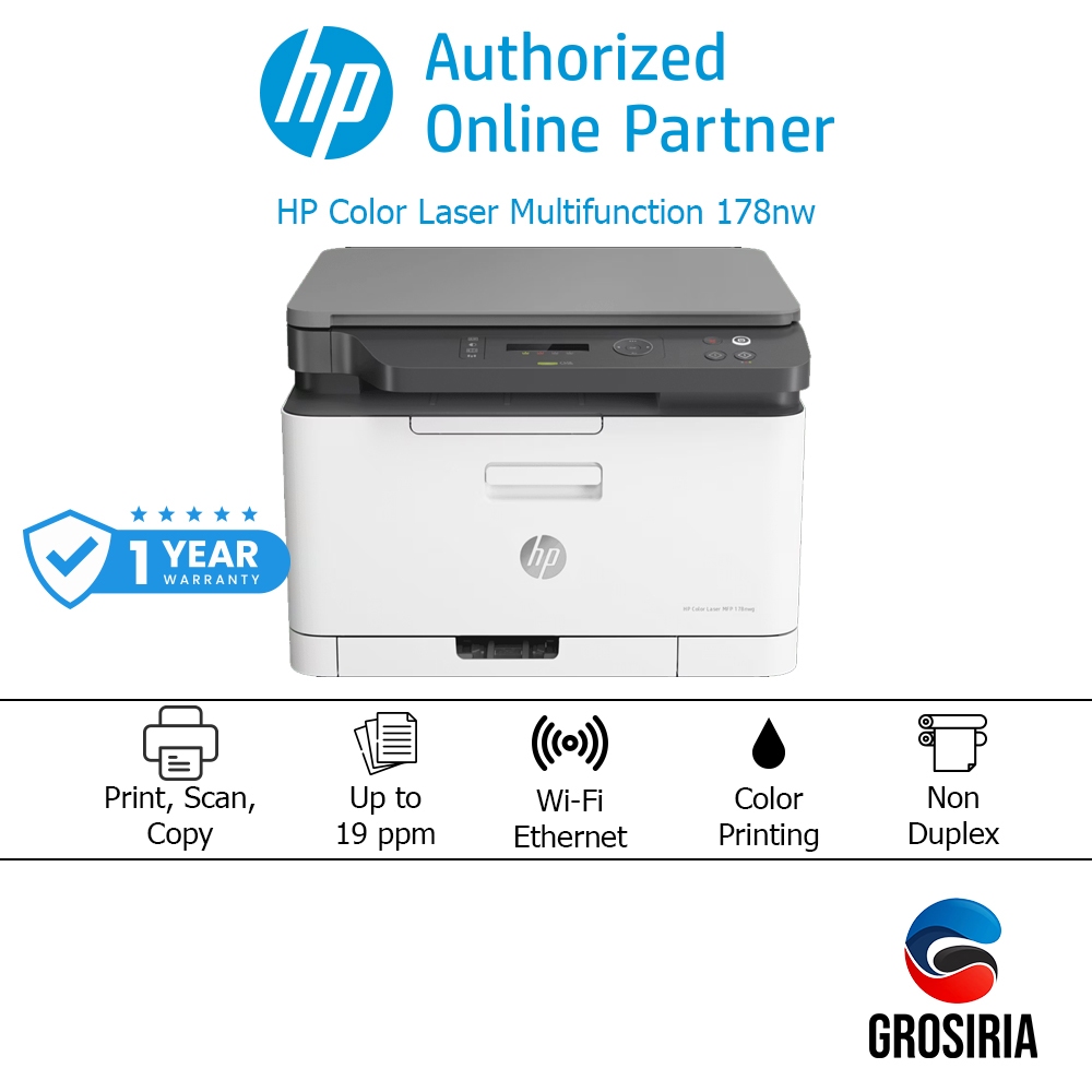 Jual HP Printer Laser Color Warna Multifungsi MFP 178NW 178 NW Print Scan Copy Network Lan ...