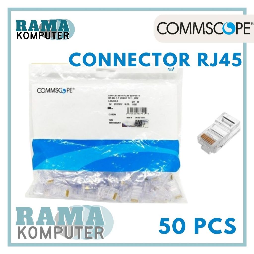 Jual COMMSCOPE CONNECTOR RJ 45 CAT5 ISI 50Pcs | Shopee Indonesia