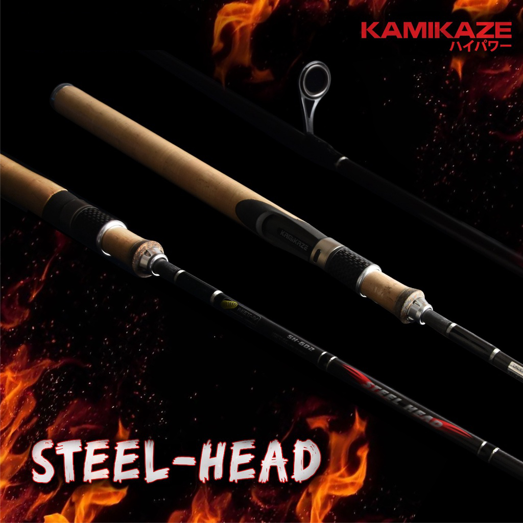 Jual Kamikaze Joran Pancing Steel Head 168CM 180CM Spinning Sambung 2 Full Fuji Untuk Galatama ...