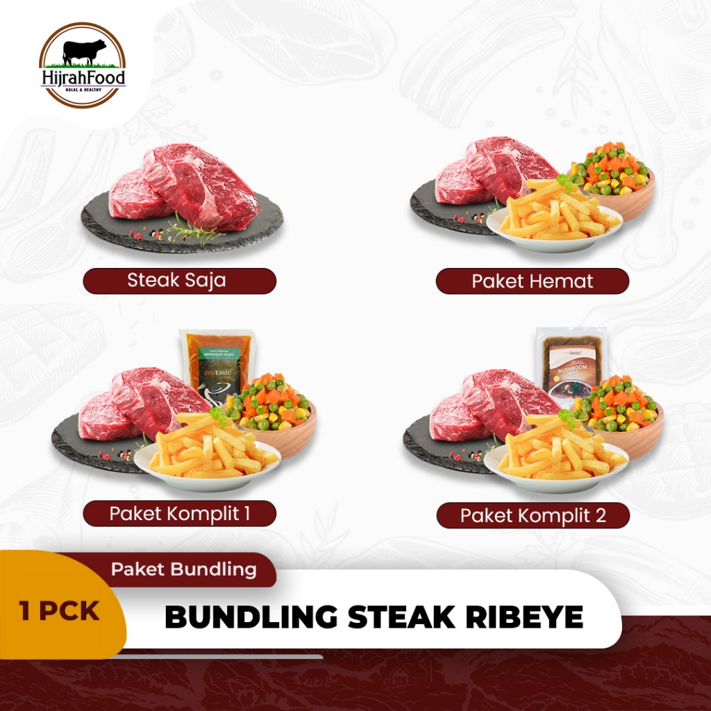 Jual BUNDLING Paket Komplit Hemat Daging Steak Ribeye AUS Single Pack ...