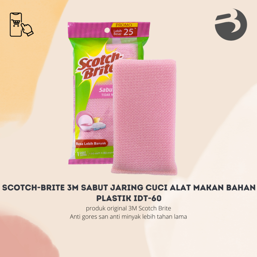 Jual Scotch-Brite 3M Sabut Jaring Cuci Alat Makan Bahan Plastik IDT-60 ...