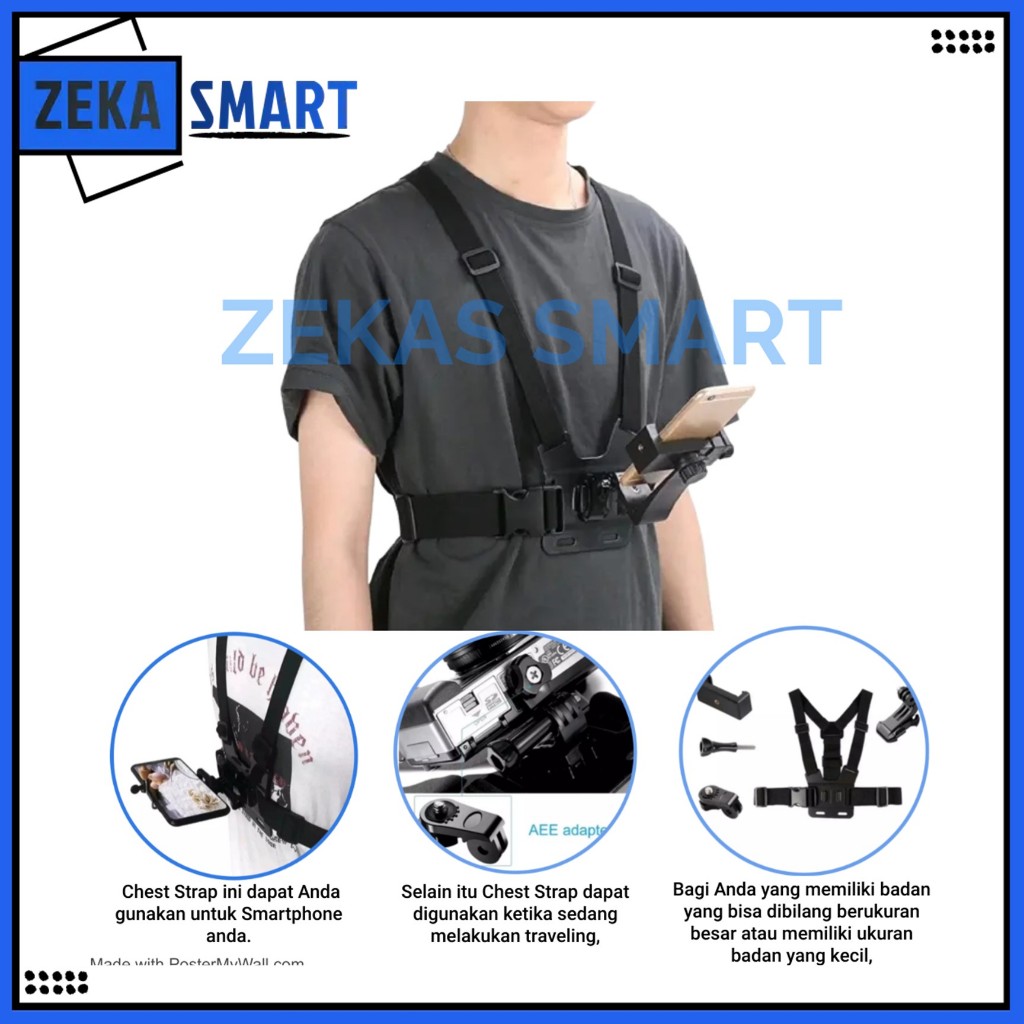 Jual Strap Dada HP Smartphone Body Chest Strap Mounting Action | Shopee ...