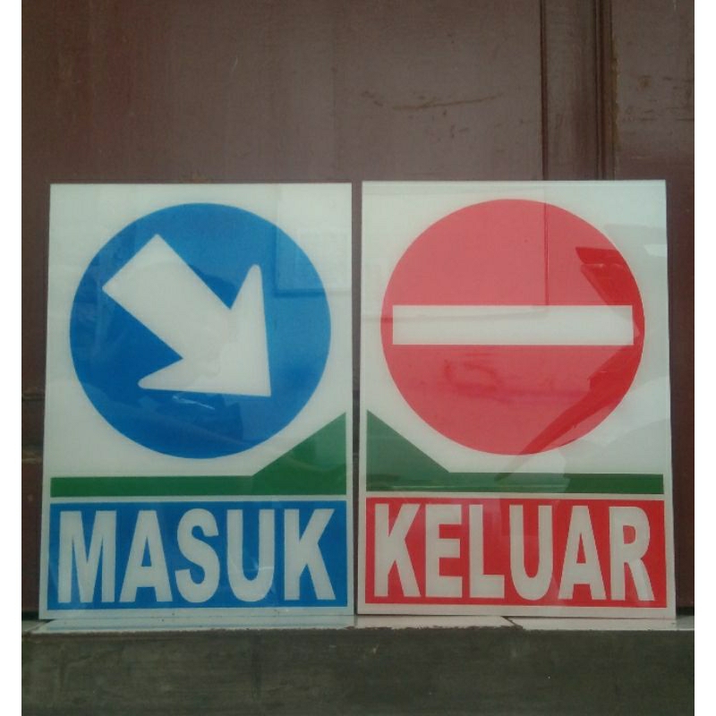 Jual Sepasang Rambu Kluar Masuk Akrilik 30x42 | Shopee Indonesia
