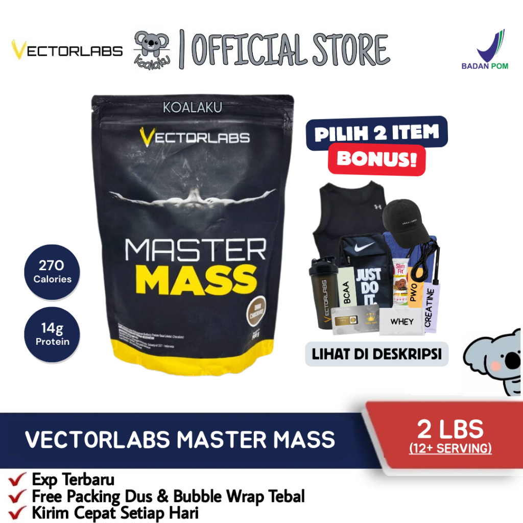 Jual Vectorlabs Master Mass Gainer 2 lbs 900gr Susu Protein Gym Bulking ...