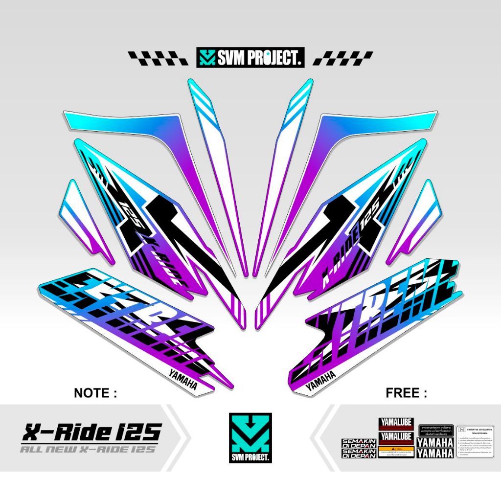 Jual STRIPING X-RIDE NEW MOTIF 8 / STICKER X-RIDE NEW 125 / STIKER ...