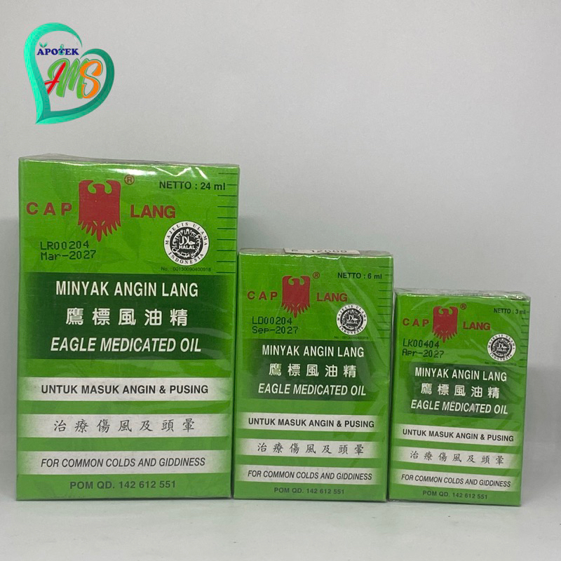 Jual MINYAK ANGIN LANG | EAGLE MEDICATED OIL | TERSEDIA 3 UKURAN | 3ml ...