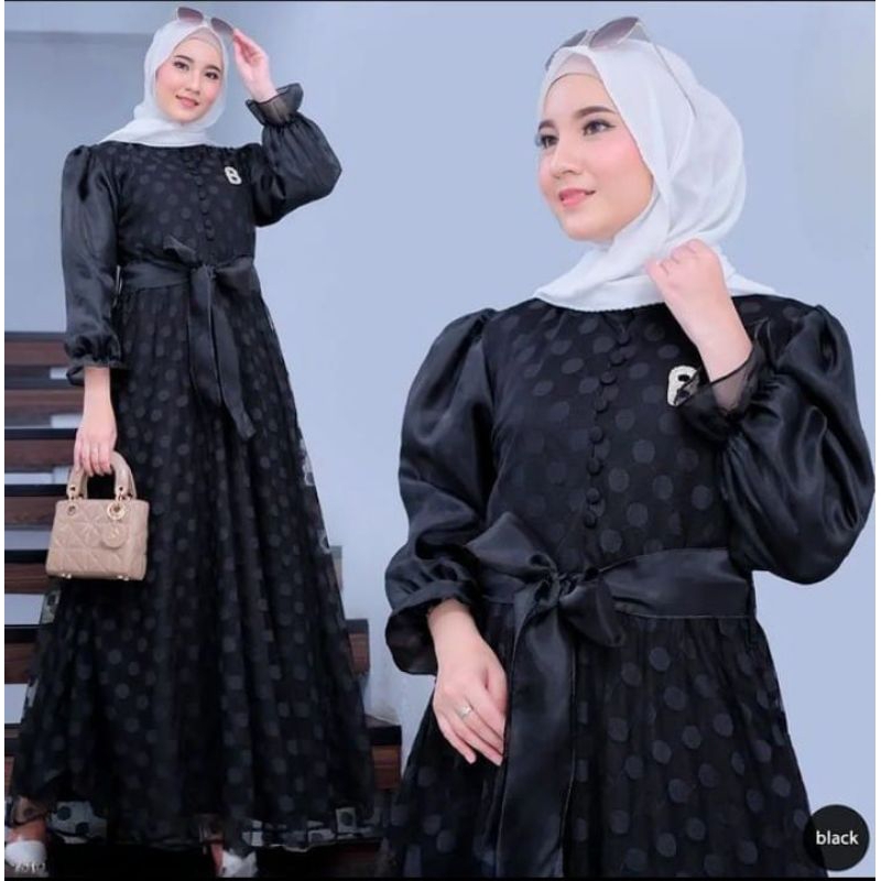 Jual [Cod] Ratna Maxi Dress Tile Dot Dress Kondangan Terbaru Dress Muslim Baju Gamis Pesta ...