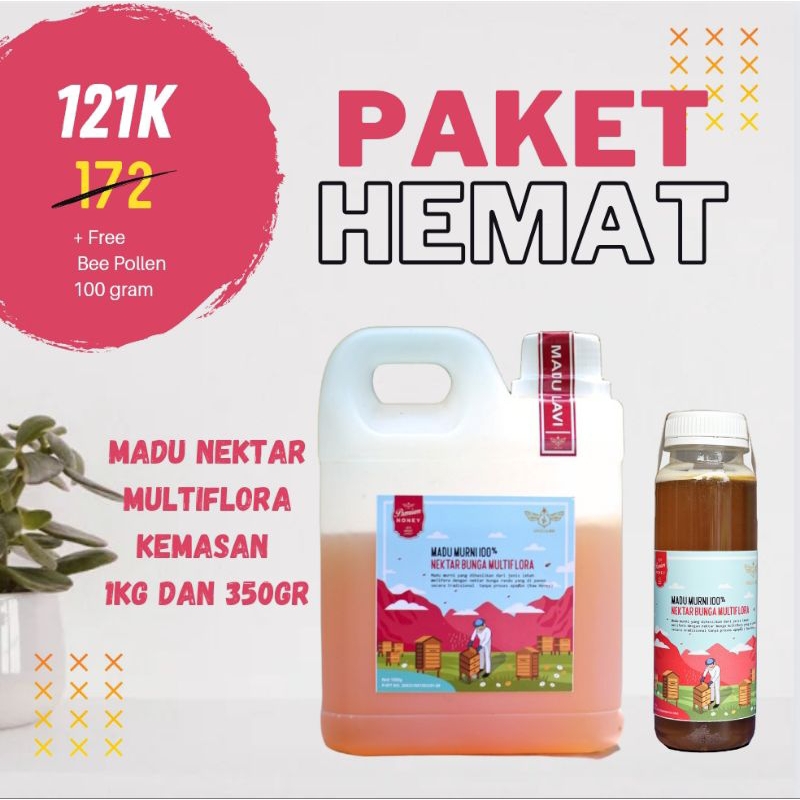 Jual Madu Murni Pahe Nektar Multiflora 1Kg dan 350gram | Shopee Indonesia
