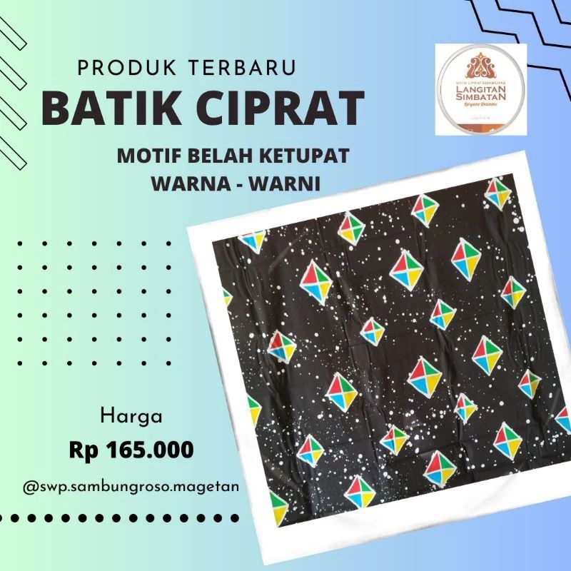 Jual Batik Ciprat Premium Motif Belah Ketupat Warna Warni 2,25×1,15m | Shopee Indonesia
