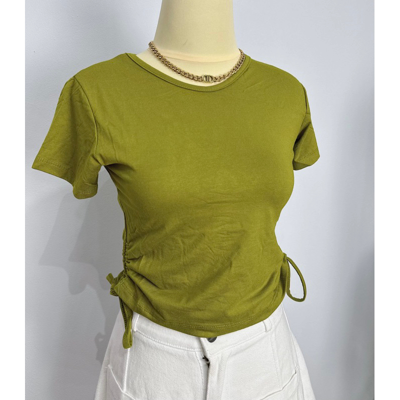 Jual Crop Top Serut Samping | Atasan Wanita Serut Samping | Shopee ...