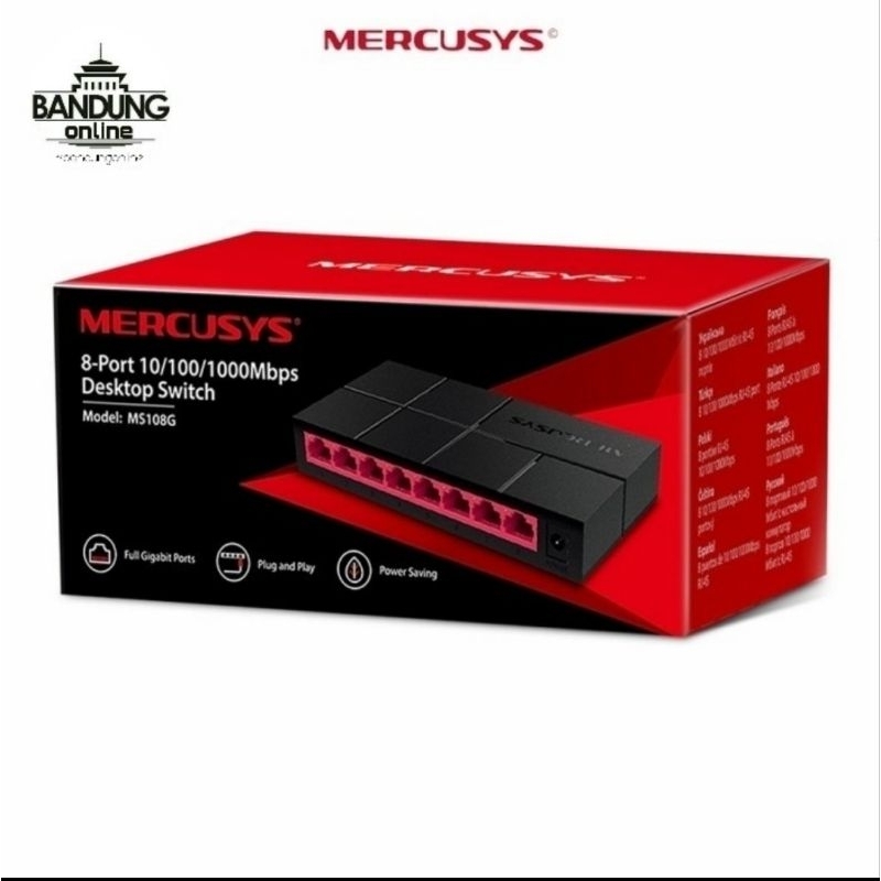 Jual Mercusys MS108G 8 Port Gigabit Desktop Switch Hub 1000 Mbps ...