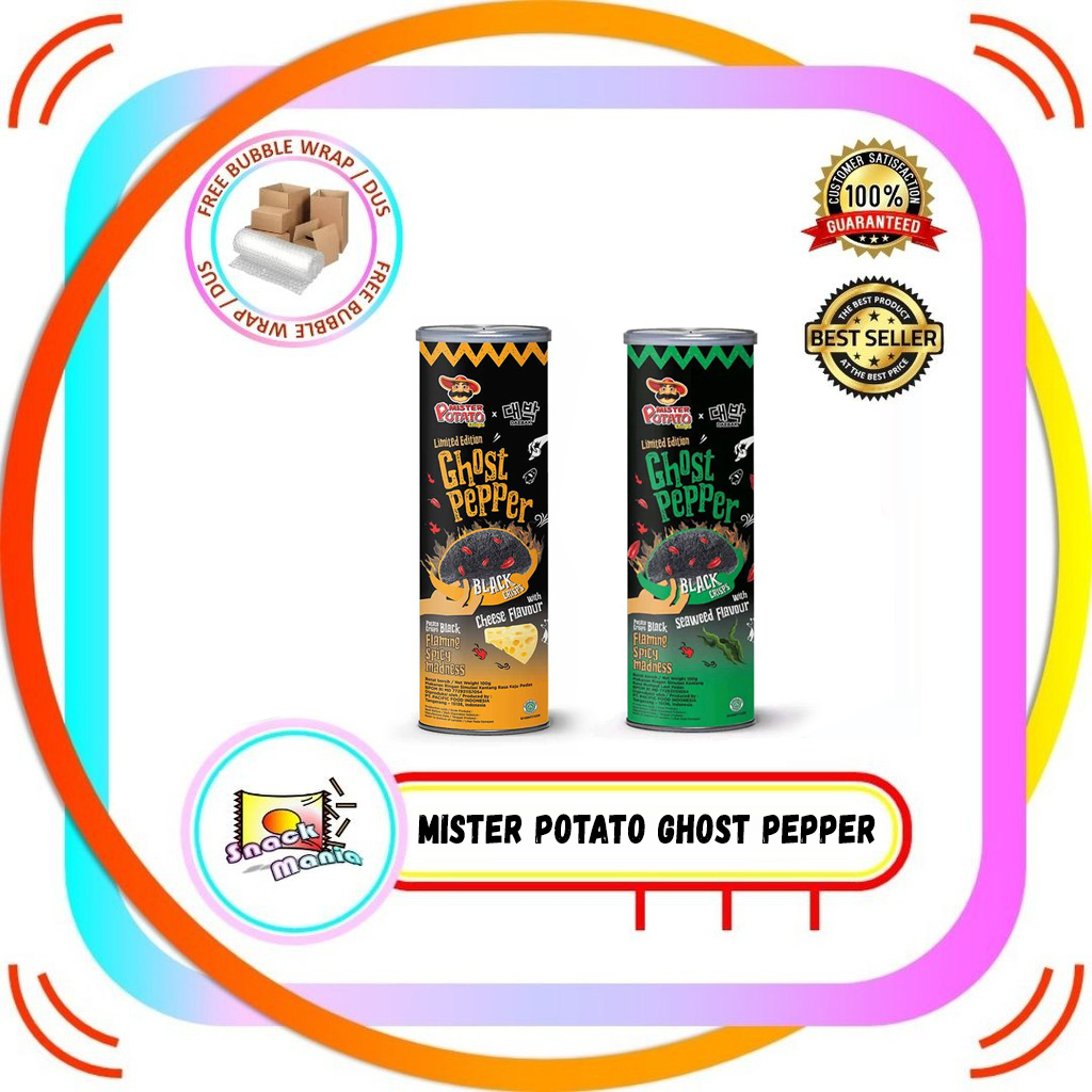 Jual Mister Mr Potato Spicy Ghost Pepper Seaweed - Cheese Black ~ 100 ...