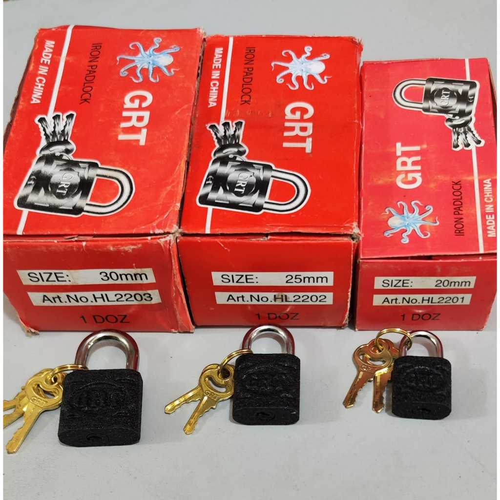 Jual Gembok Pagar Besi Cor Hitam GRT 20mm, 25mm, 30mm | Shopee Indonesia