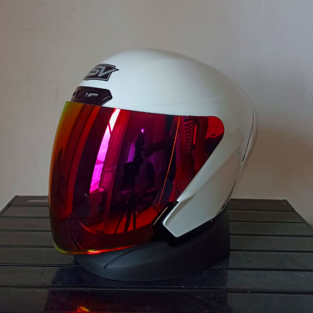 Jual HELM RSV NEW WINDTAIL WHITE GLOSSY / HELM RSV HALF FACE ORIGINAL ...