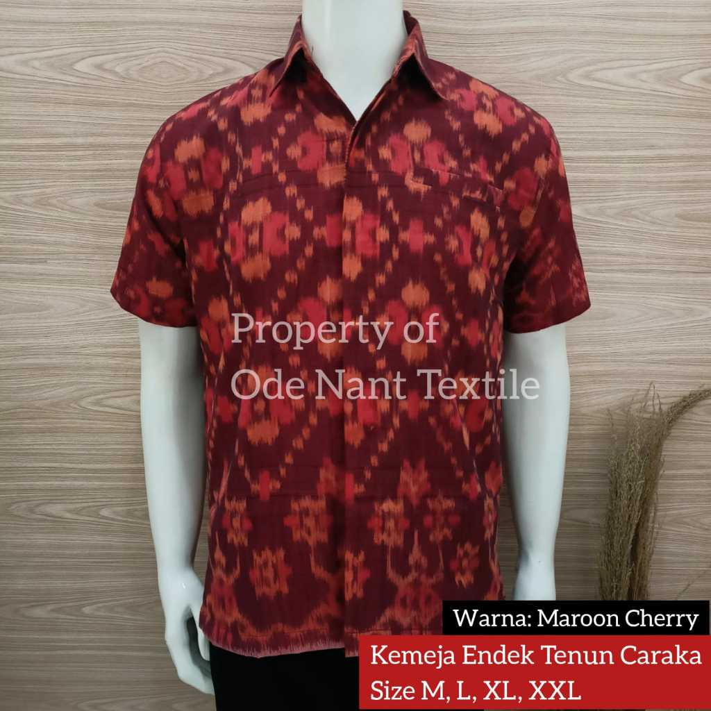 Jual KEMEJA ENDEK TENUN BALI PRIA DEWASA JUMBO LD 124CM / KEMEJA ENDEK ...