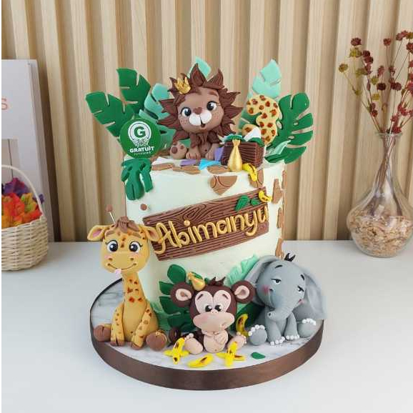 Jual CAKE TEMA ANIMALS UK 15CM DOUBLE CAKE / KUE ULANG TAHUN CUSTOME ...