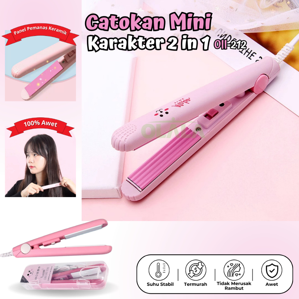 Jual Alat Catok Mini Karakter 2 in 1 / Catok Curly Karakter / Kemier ...