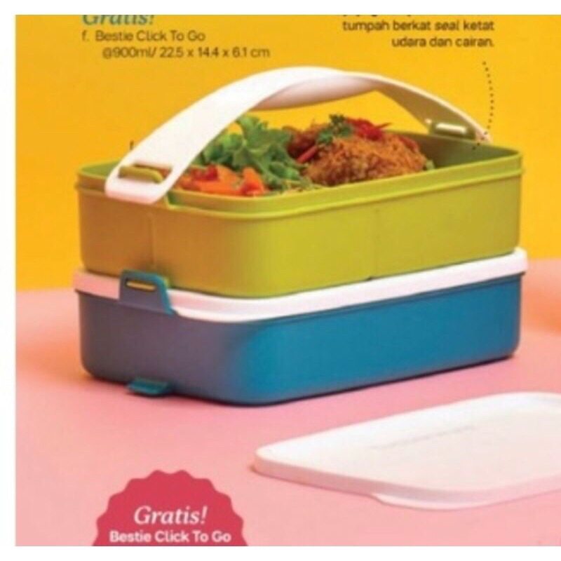 Jual small click to go / rantang 2 susun kotak makan Tupperware ...