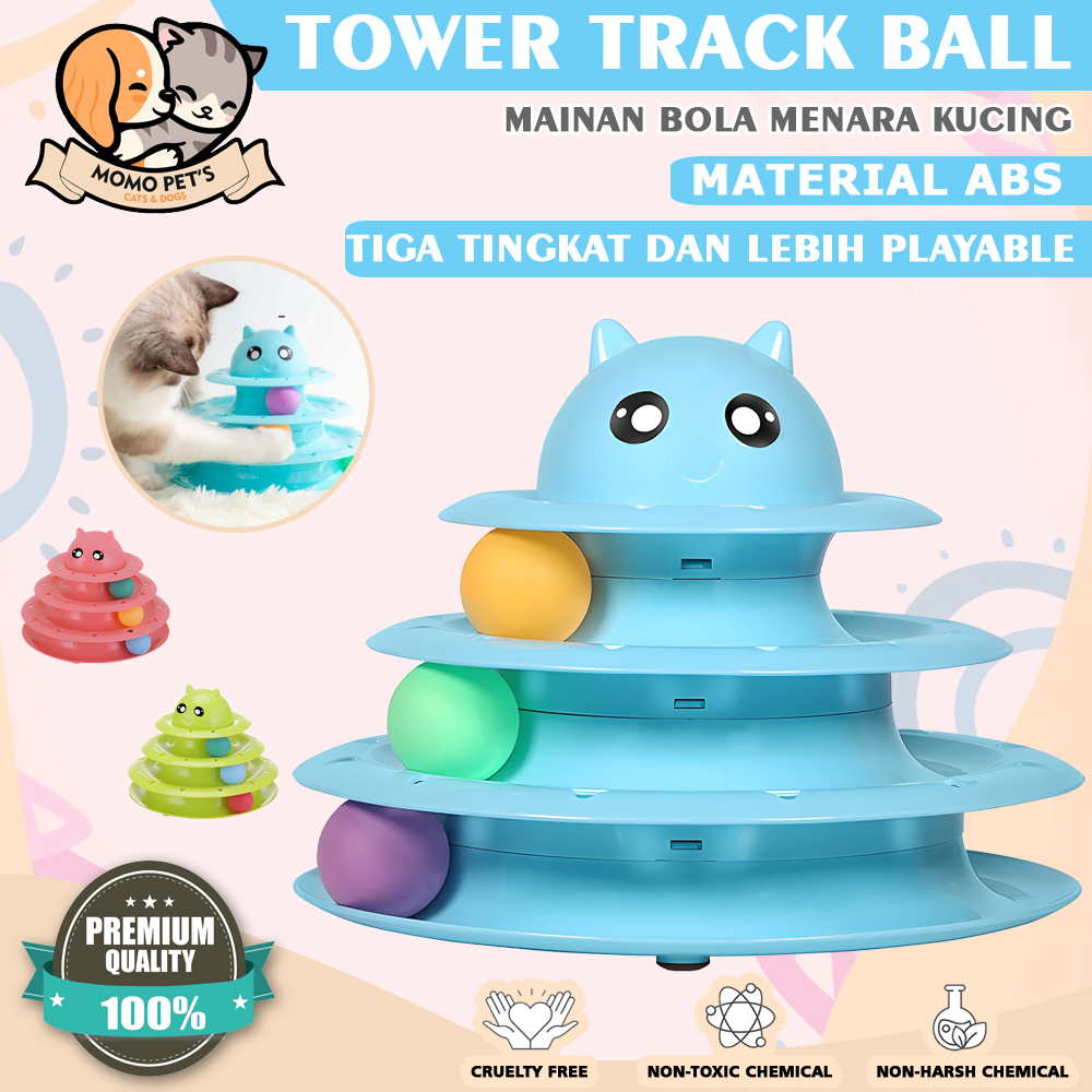 Jual Mainan Menara Kucing dengan 3 Bola / Mainan Tower Track Bola Untuk ...