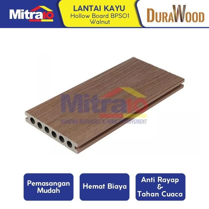 Jual Durawood Lantai Kayu Hollow Board BPS01 Walnut 220x14x2.2 Cm ...