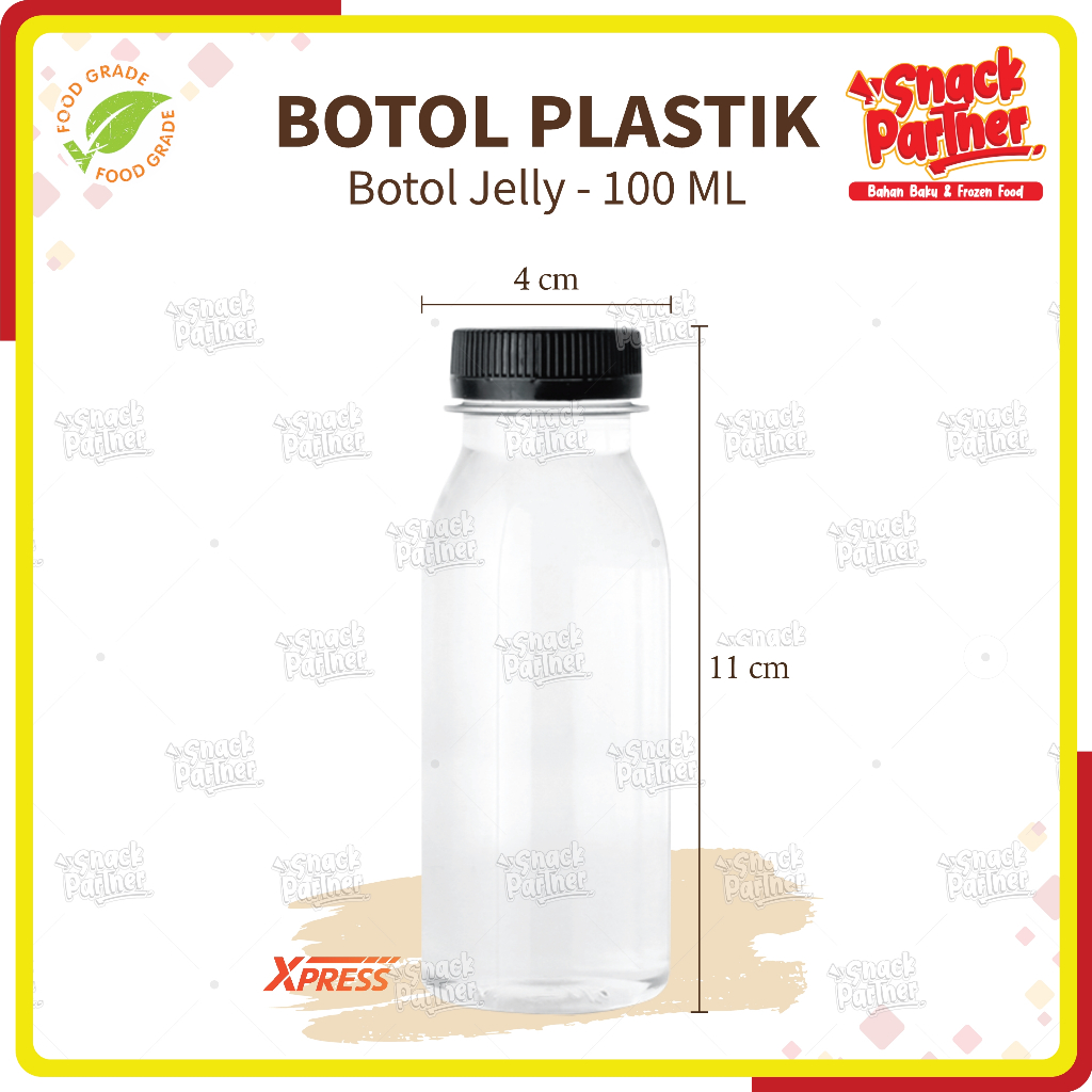 Jual BOTOL JELLY 100 ML - Botol Minuman Plastik Bening 100ML ...