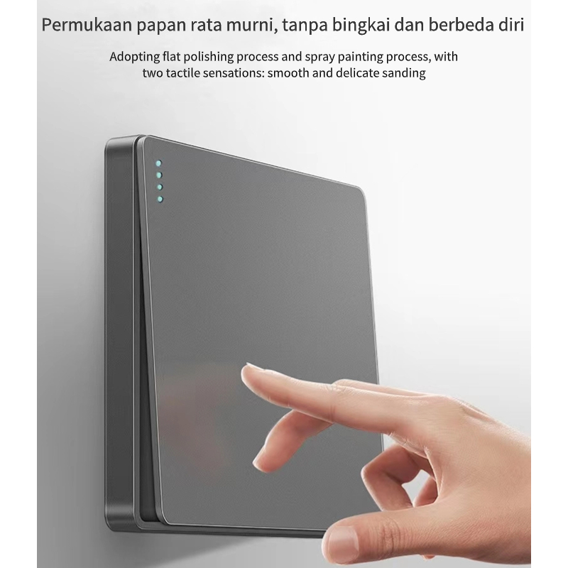 Jual Grey Premium Electrical Wall Socket 1/2/3 Gang 1 Way Stop Kontak ...