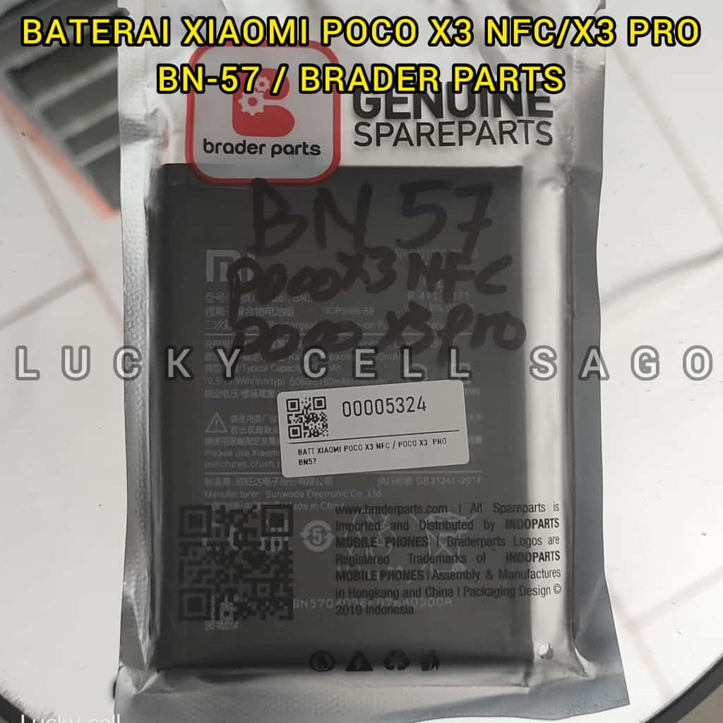 Jual BATERAI XIAOMI POCO X3 NFC / X3 PRO / BN-57 / ORIGINAL BRADER ...
