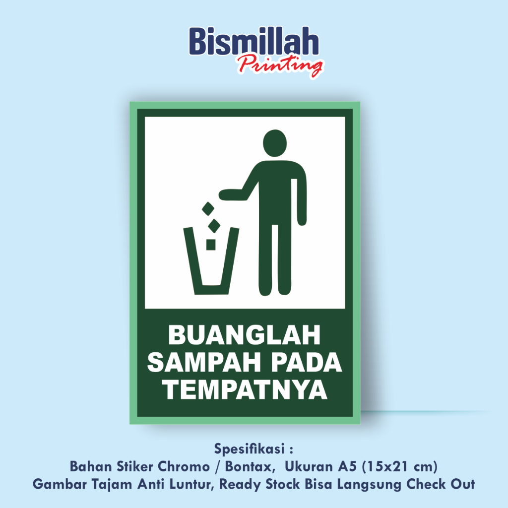 Jual stiker tempat sampah medis,non medis, organik, non organik ...