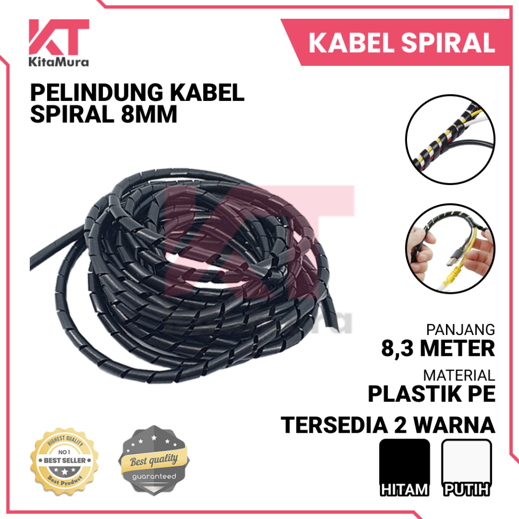 Jual Pelindung/Pembungkus Kabel Listrik Power - Cable Spiral 8mm ...