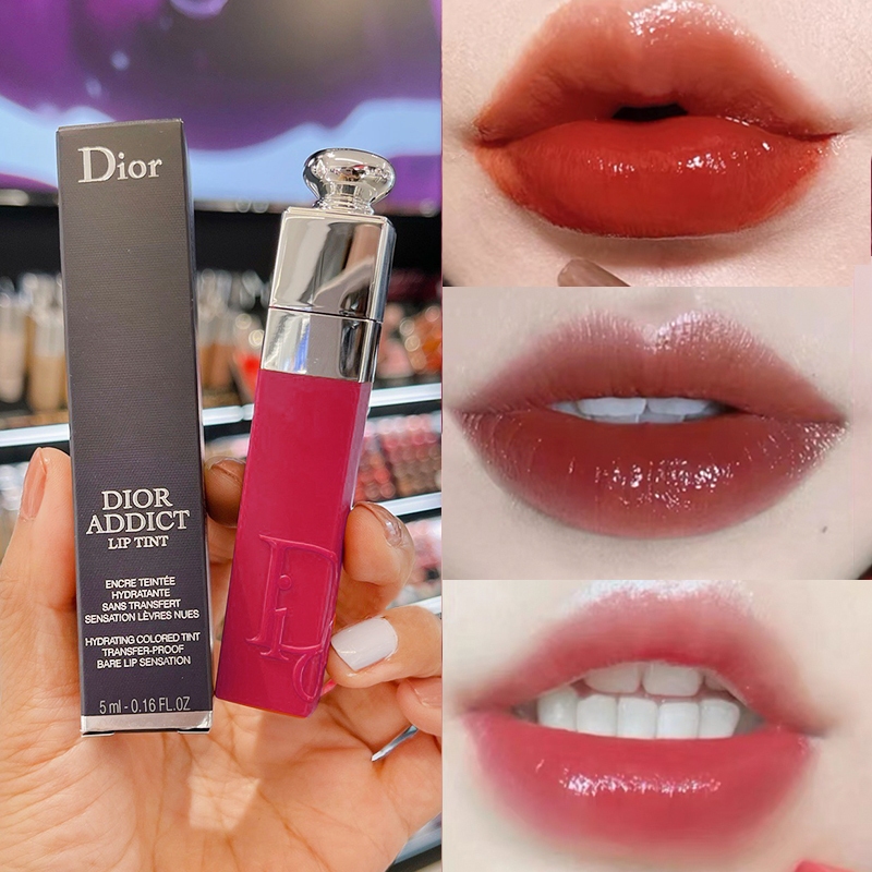 Jual Dior Addict Lip Tint Hydrating Colored Tint Transfer-Proof Bare Lip Sensation / lipgloss ...