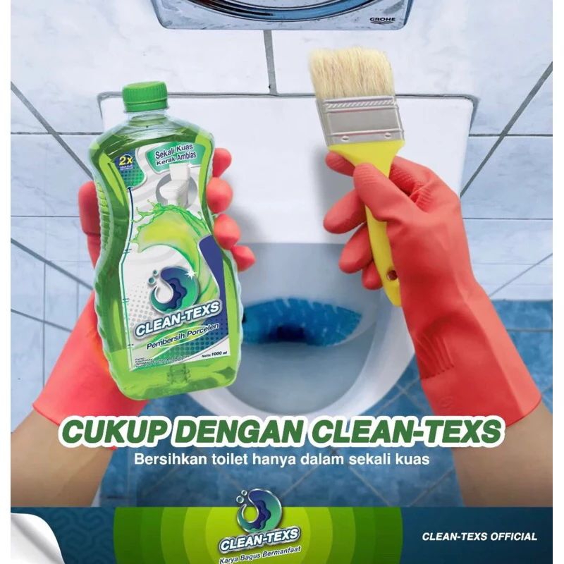 Jual CLEANTEX / CLEAN TEXS / PEMBERSIH KERAK YANG MEMBANDEL / CLEANTEXS 1000ML | Shopee Indonesia
