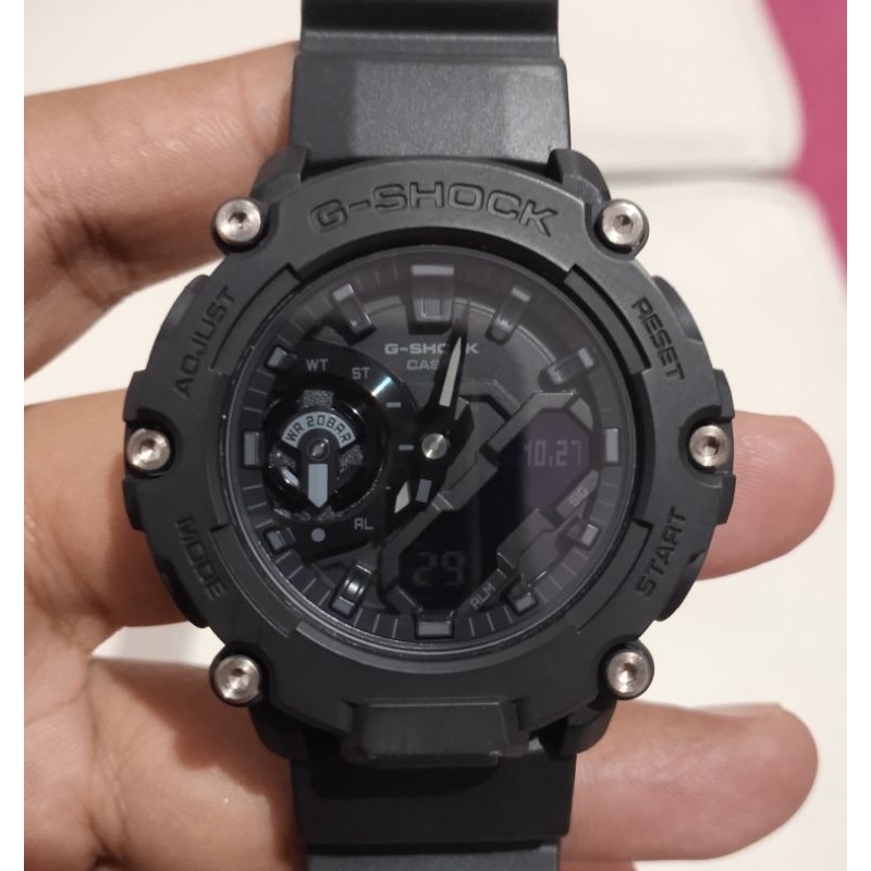 Jual Jam Casio Gshock GA 2200BB Full Black Second | Shopee Indonesia