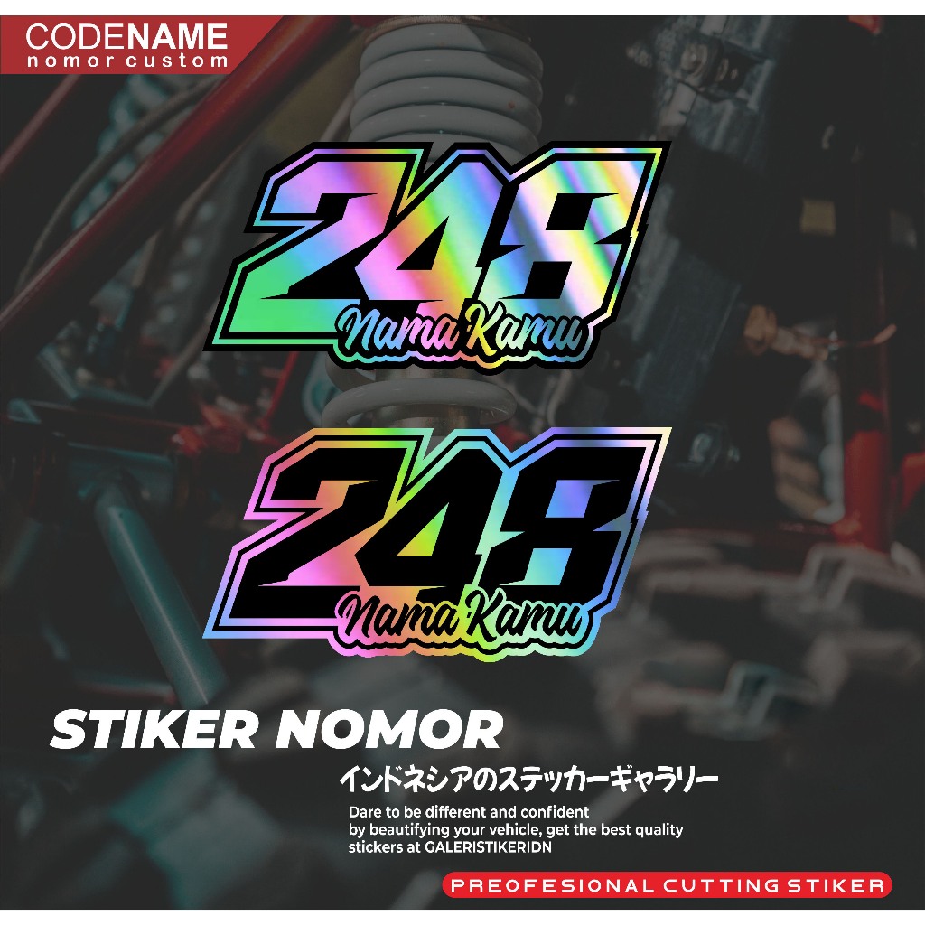 Jual Cutting Sticker Stiker Custom Nomor dan Nama Kamu Setiker Racing ...