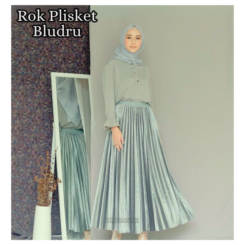 Jual ROK PLISKET BLUDRU VELVET PANJANG PREMIUM TEBAL | Shopee Indonesia