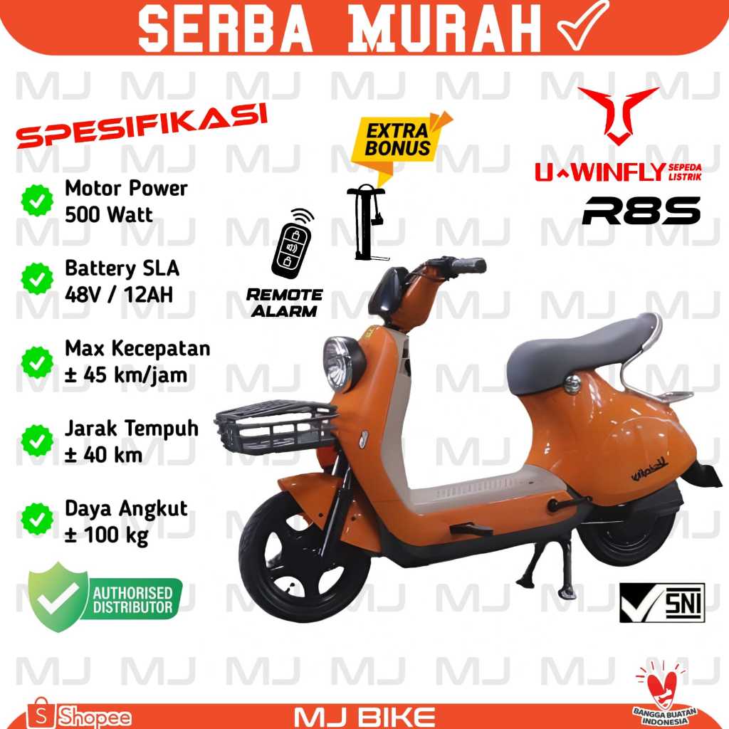Jual Sepeda Listrik E-Bike UWINFLY R8S / M60 / M70 12 AH - Bonus Pompa ...