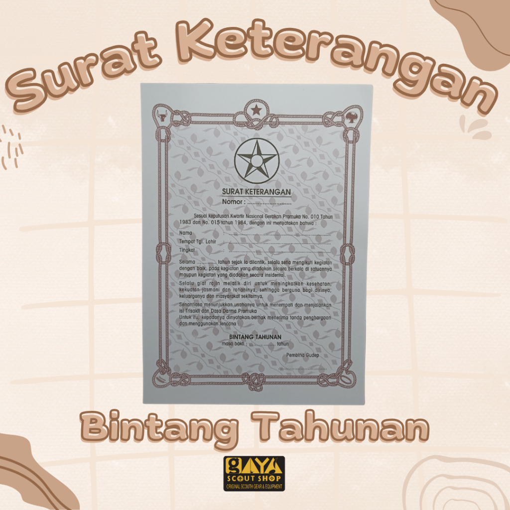 Jual Sertifikat Keterangan Bintang Tahunan Termurah | Shopee Indonesia