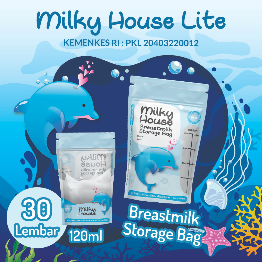 Jual Kantong Asi Milky House Breastmilk Storage Bag 120ml isi 30pcs ...