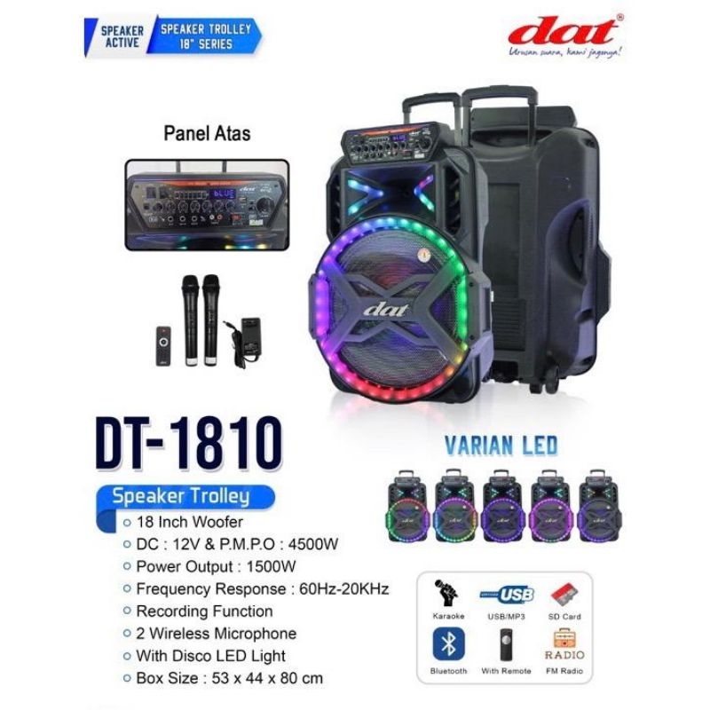 Jual Speaker Portable Wireless Dat DT 1810 Original 18 inch | Shopee ...
