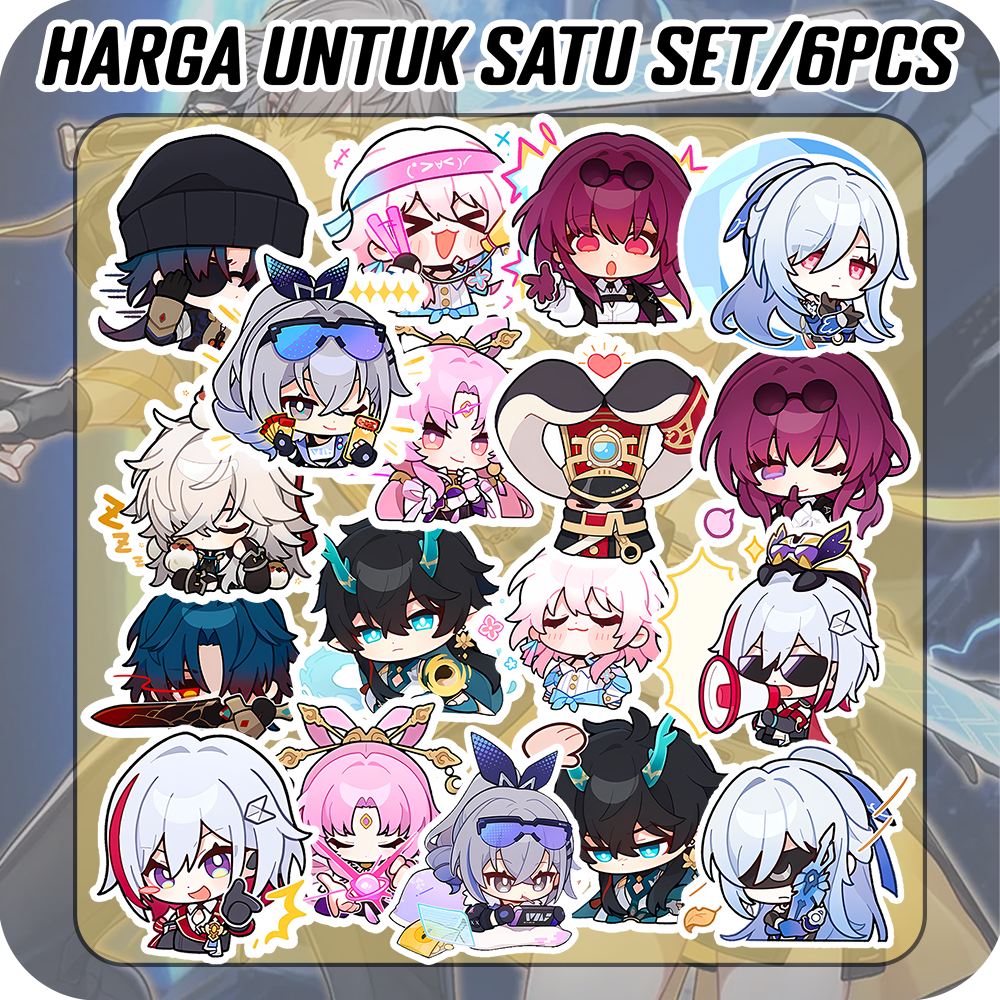 Jual Stiker Glossy 1 SET Honkai Star Rail HSR, Sticker Anime Lucu Untuk ...