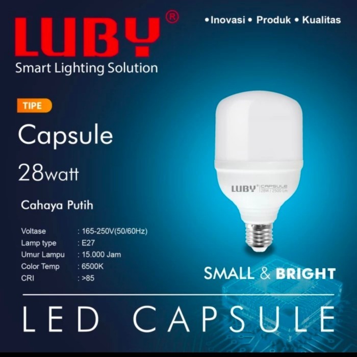 Jual LUBY Lampu LED Capsule Bohlam 28Watt - Cahaya Putih LED 28W ...