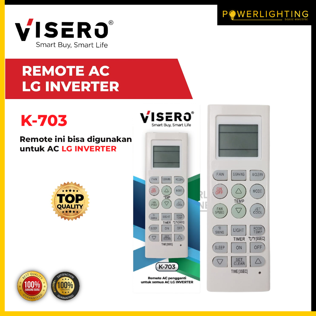 Jual K-703 VISERO Remote AC Pengganti - LG Inverter | Shopee Indonesia