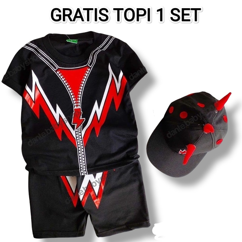 Jual setelan baju 1 set anak boboiboy free topi koleksi daun air ...