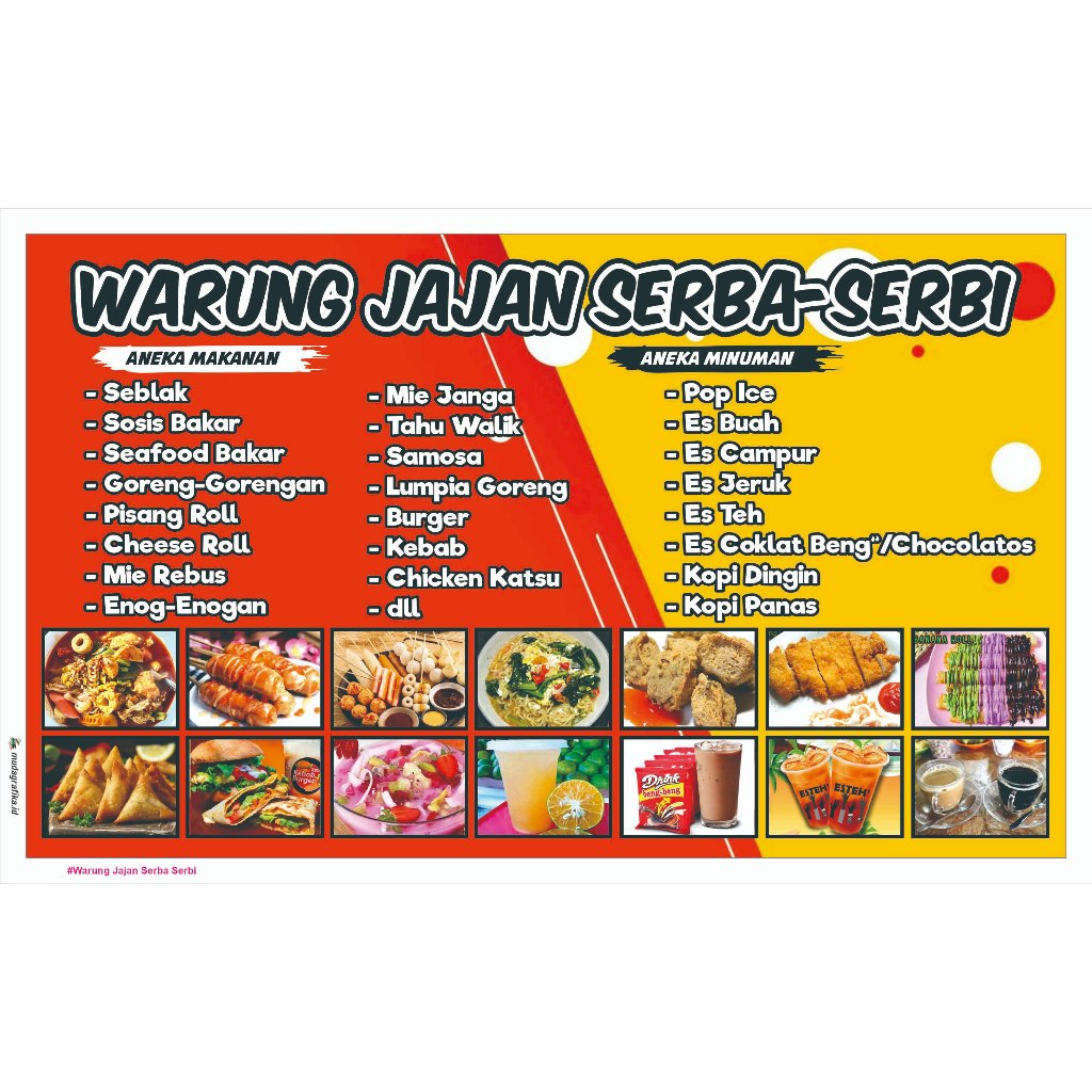 Jual Spanduk Warung Jajanan/Banner Aneka Jajanan 100x60 | Shopee Indonesia