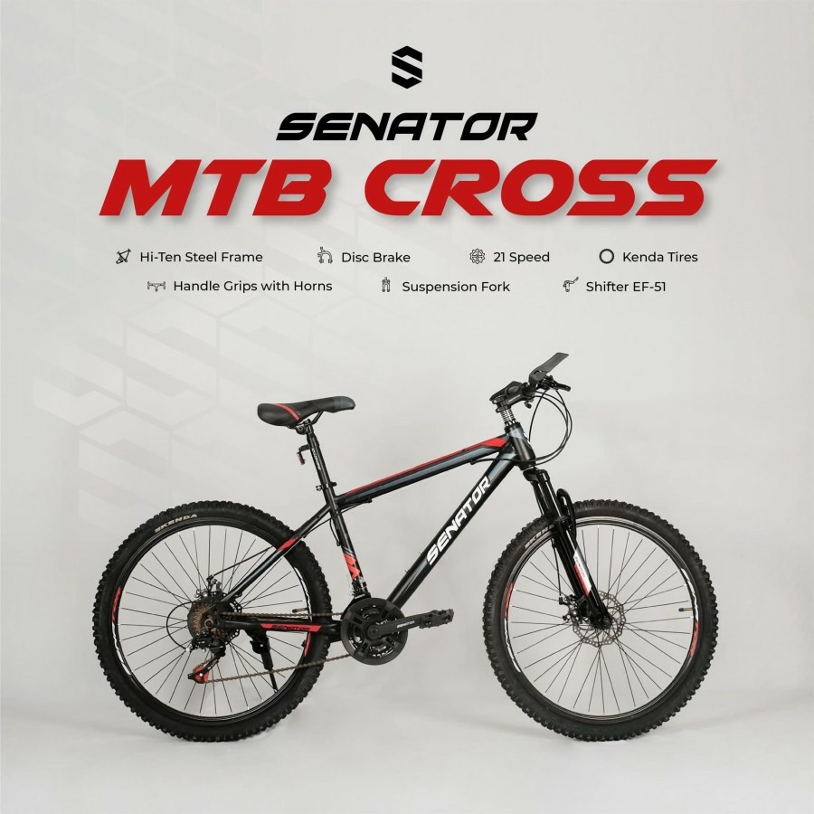 Jual Sepeda Gunung Senator Cross MTB Remaja-Dewasa Steel 3x7Sp 26 Inci ...