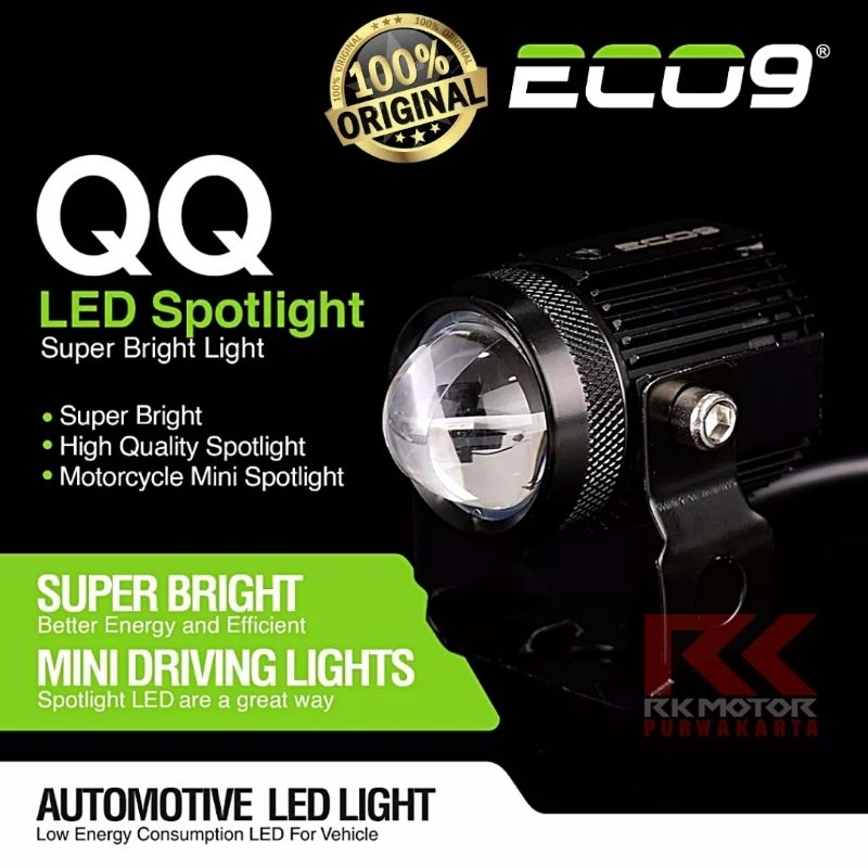 Jual Lampu LED Sorot Tembak D2 Laser Spotlight ECO9 QQ 2 Warna Motor Mobil Original 9Nine ...