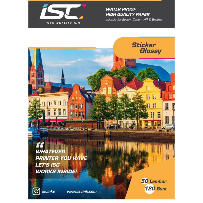 Jual kertas sticker glossy ISC / sticker glossy photo paper ISC ...