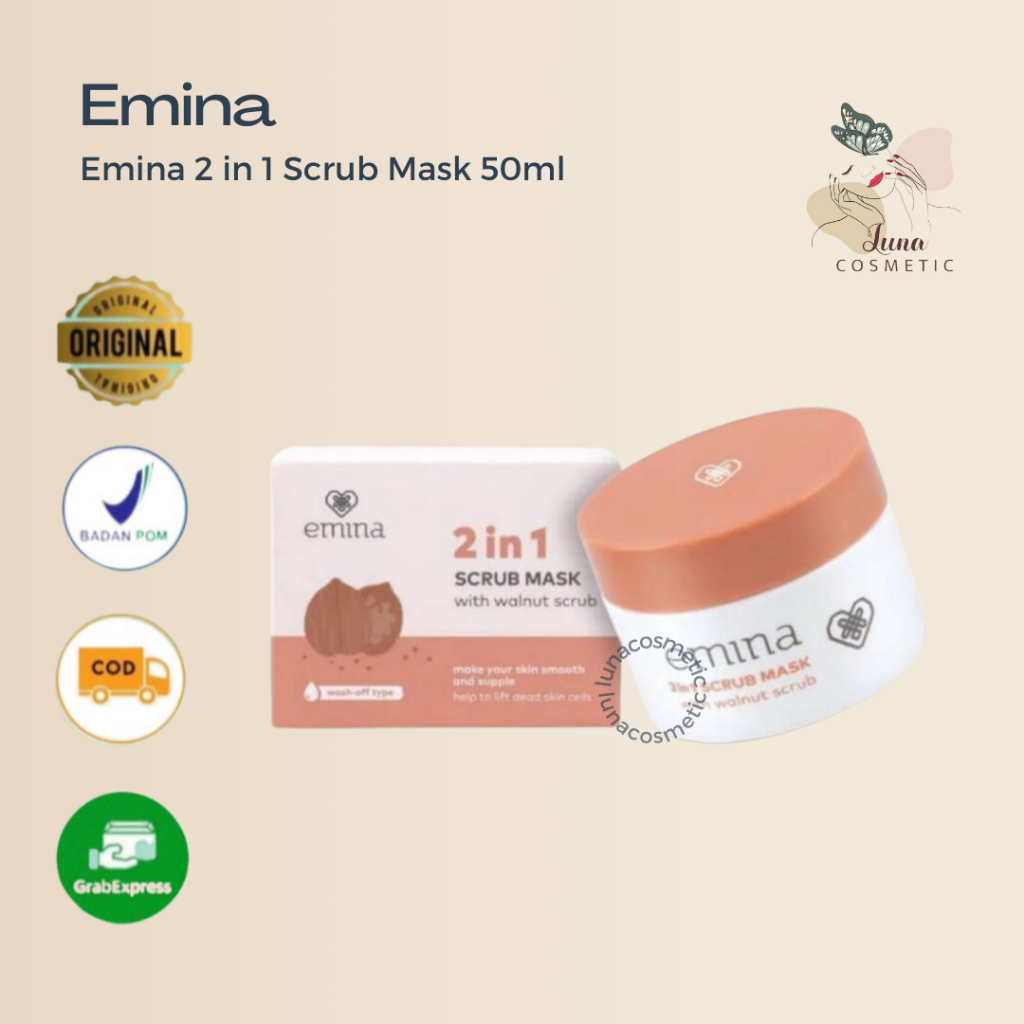 Jual EMINA Scrub Mask 2in1 50mL | Shopee Indonesia