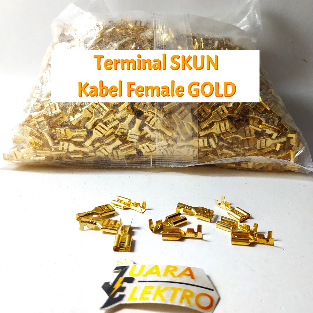 Jual (10 PCS) Terminal SKUN Kabel Female SILVER | Skun Konektor Gepeng ...
